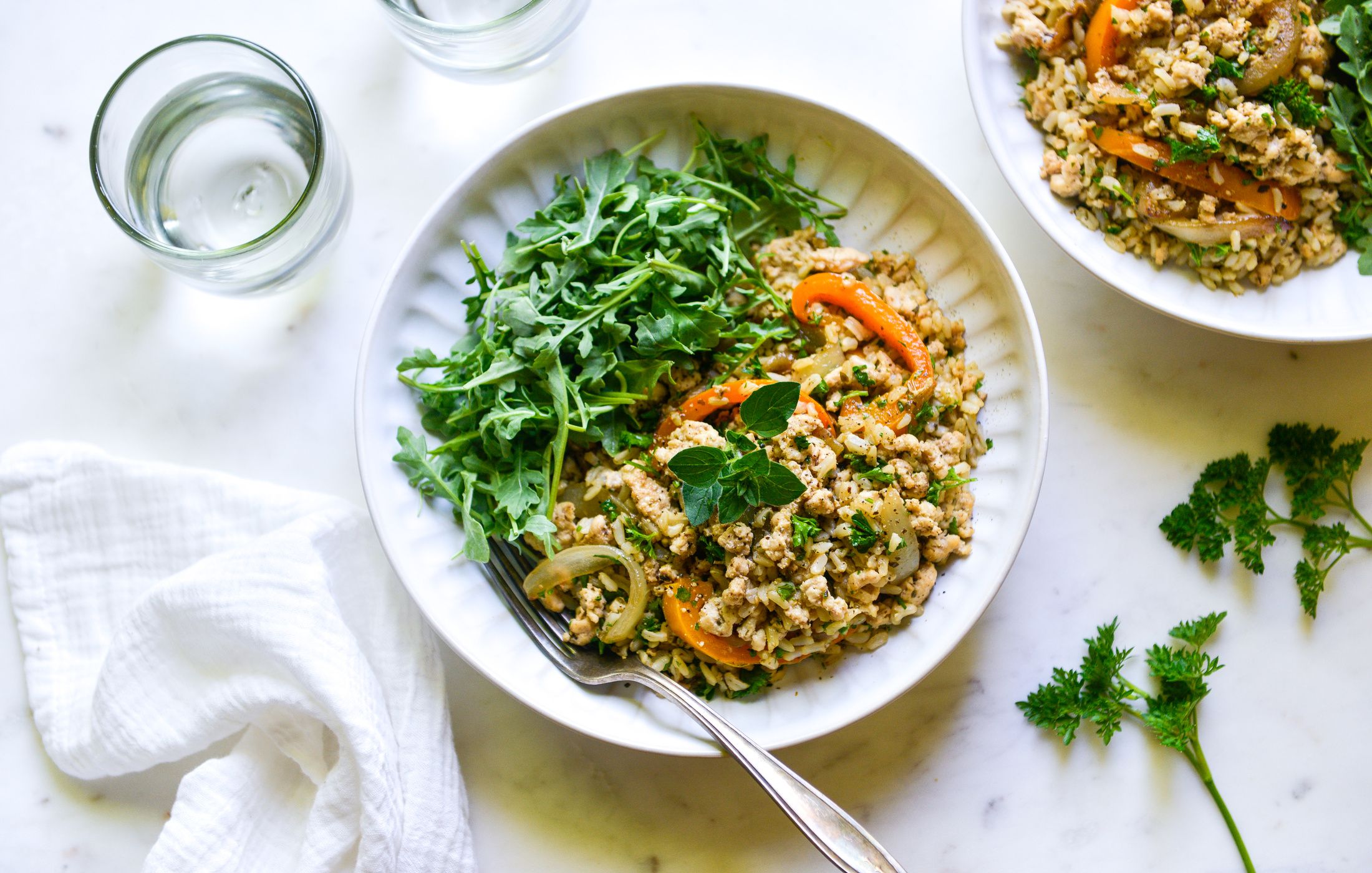 Ground Turkey, Brown Rice, and Veggie Stir-Fry | Nourishing Meals®